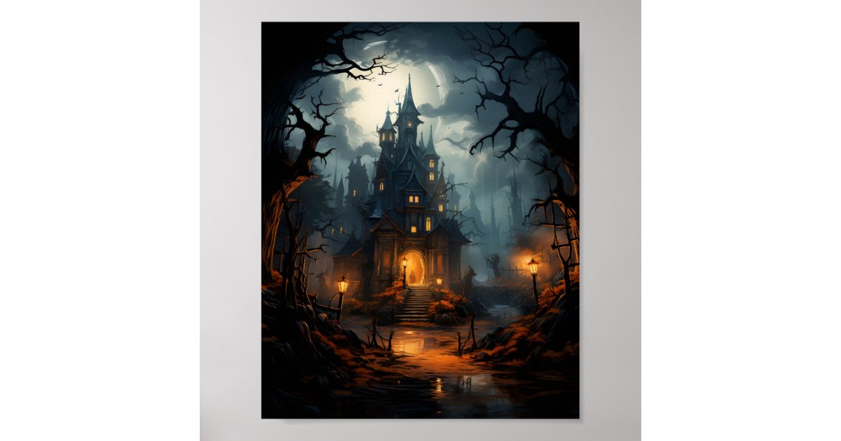 Halloween Haunted House Poster | Zazzle