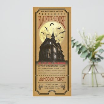 Halloween Haunted House Ticket Invitation | Zazzle