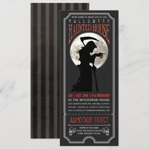 Halloween Haunted House Ticket Invitation | Zazzle