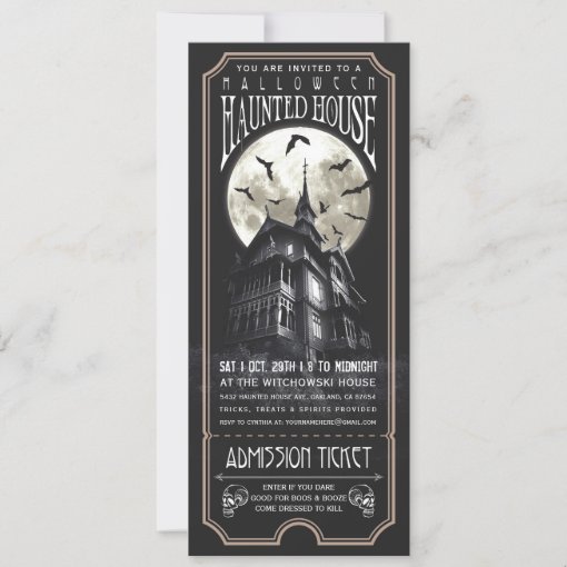 Halloween Haunted House Ticket Invitation | Zazzle