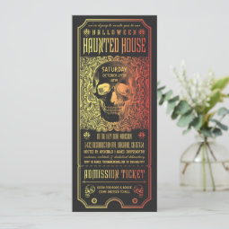 Halloween Haunted House Ticket Invitations v.2 | Zazzle