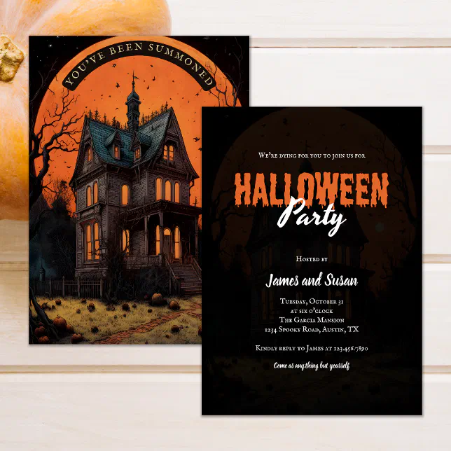 Halloween Haunted Mansion Adult Costume Party Invitation | Zazzle