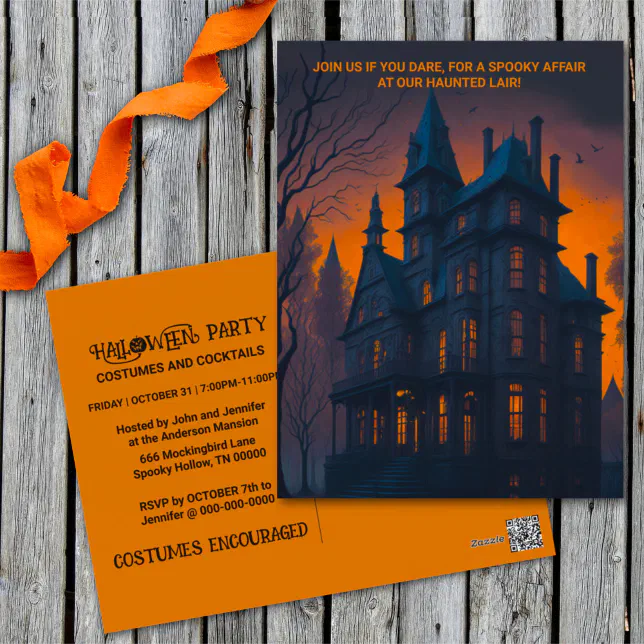 Halloween Haunted Mansion Costume Party Invitation | Zazzle