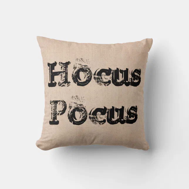 Halloween Hocus Pocus witch burlap Throw Pillow | Zazzle