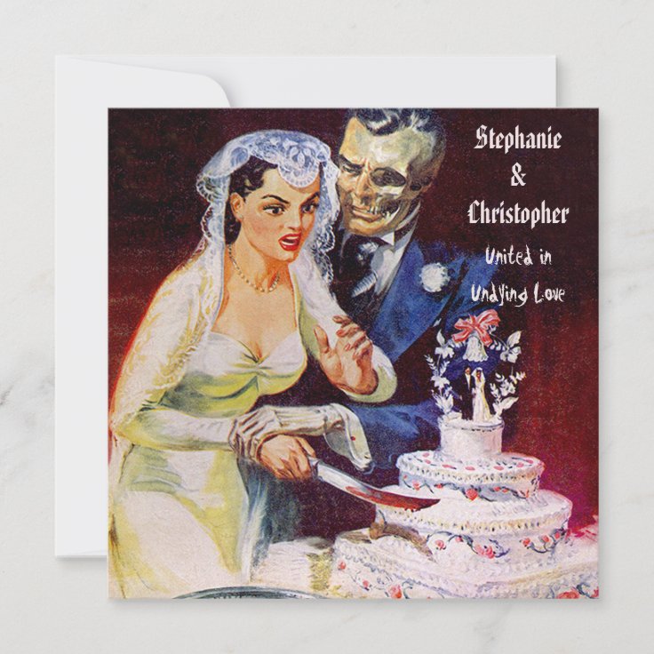 Halloween Horror Bride & Doom Undying Love Wedding Invitation | Zazzle