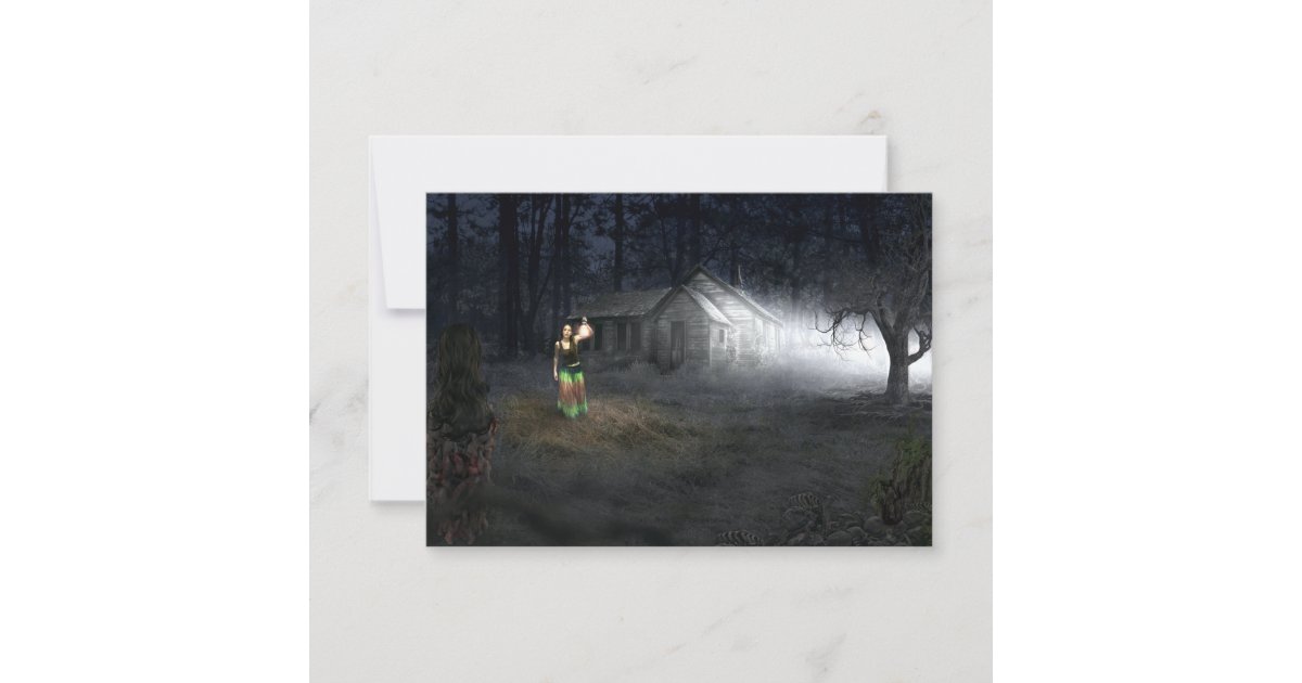 Halloween Horror House Thank You Card | Zazzle