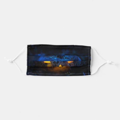 Halloween horror orange pumpkin adult cloth face mask | Zazzle