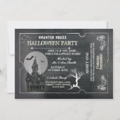 Halloween House Party Invite Horror Chalk Ticket | Zazzle