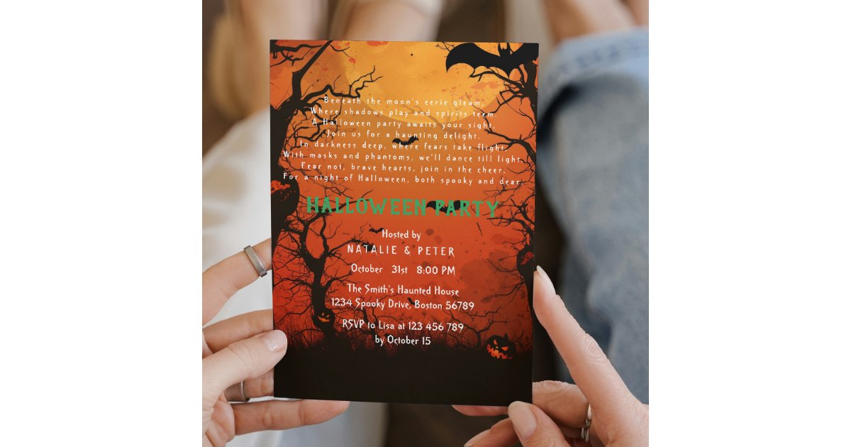 Halloween I Dark Forest Poem Invitation | Zazzle
