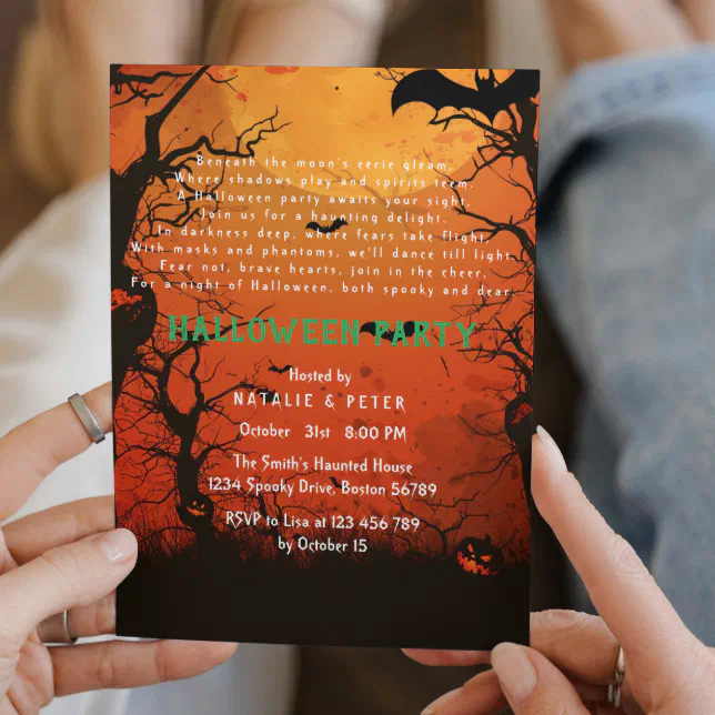 Halloween I Dark Forest Poem Invitation | Zazzle
