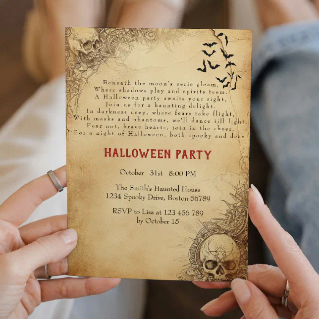 Halloween I Scary Poem Invitation | Zazzle