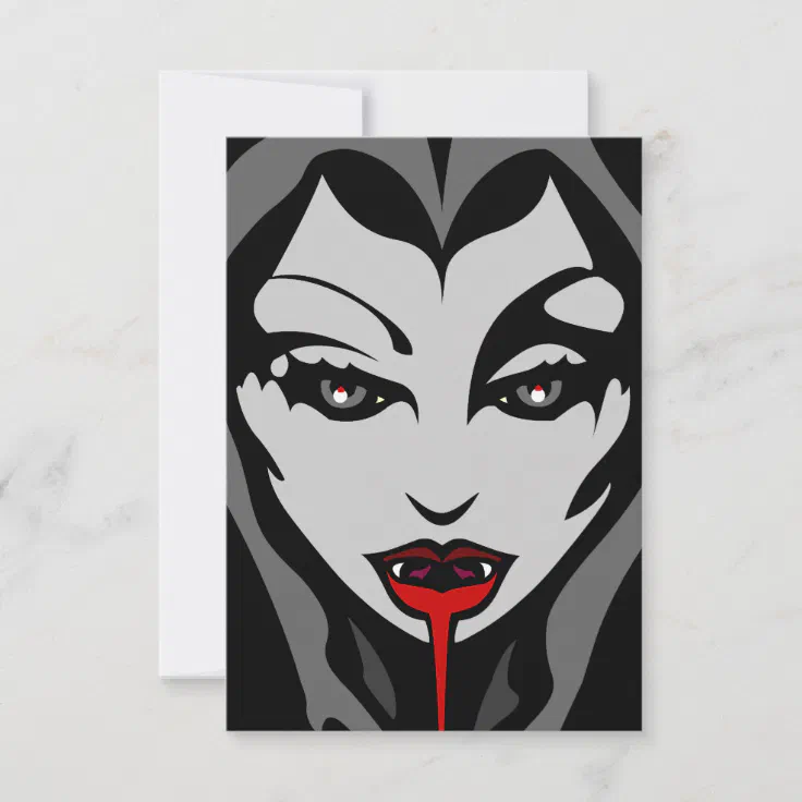 Halloween Invitation Custom Halloween Vampire Card | Zazzle