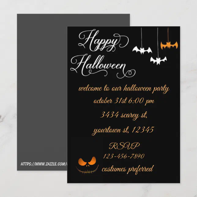 Halloween Invitation write your text | Zazzle