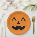 Halloween Jack O Lantern Pumpkin Face Paper Plates | Zazzle