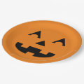 Halloween Jack O Lantern Pumpkin Face Paper Plates | Zazzle