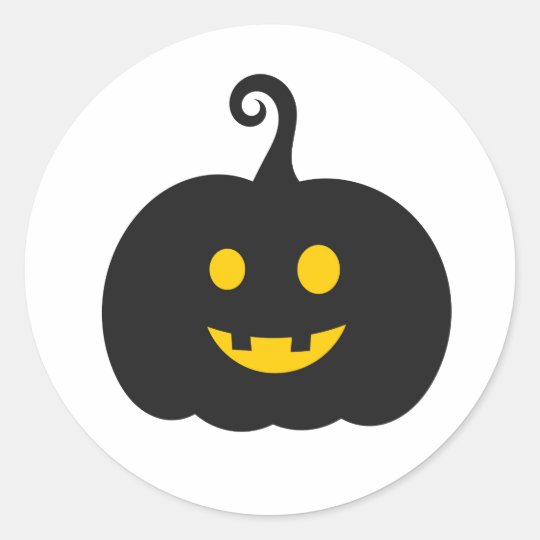 Halloween Jack-o-lantern pumpkin Sticker. Classic Round Sticker ...
