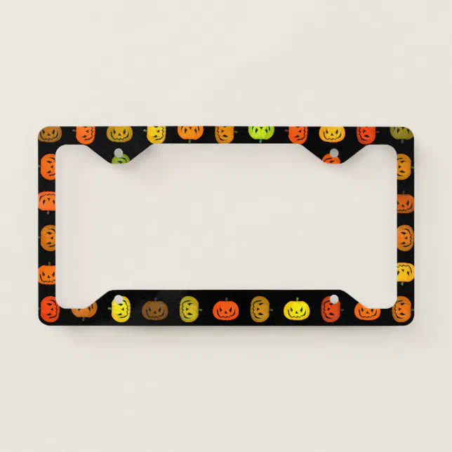Halloween Jack-O-Lanterns License Plate Frame | Zazzle