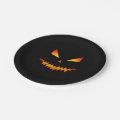 Halloween Jack O'Lantern face cool scary evil Paper Plates | Zazzle