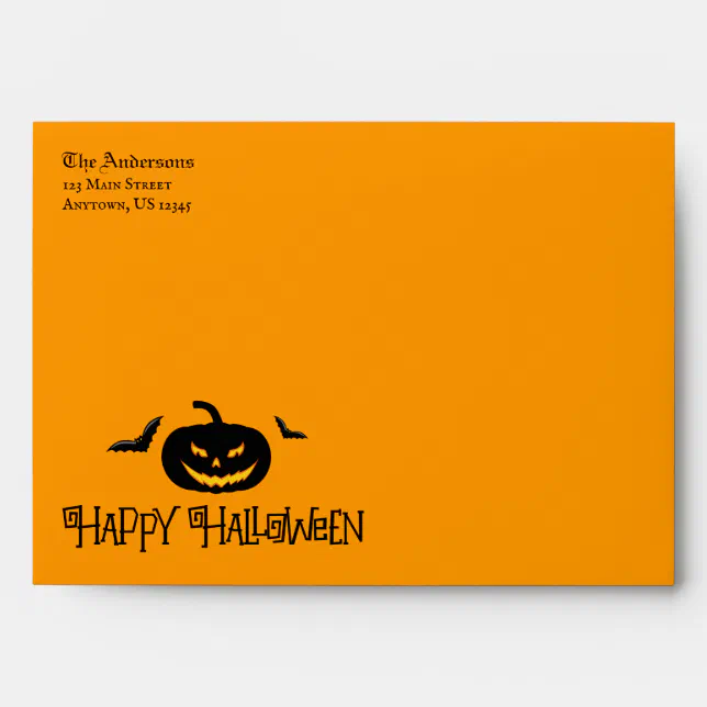 Halloween Jackolantern Bats Envelopes | Zazzle