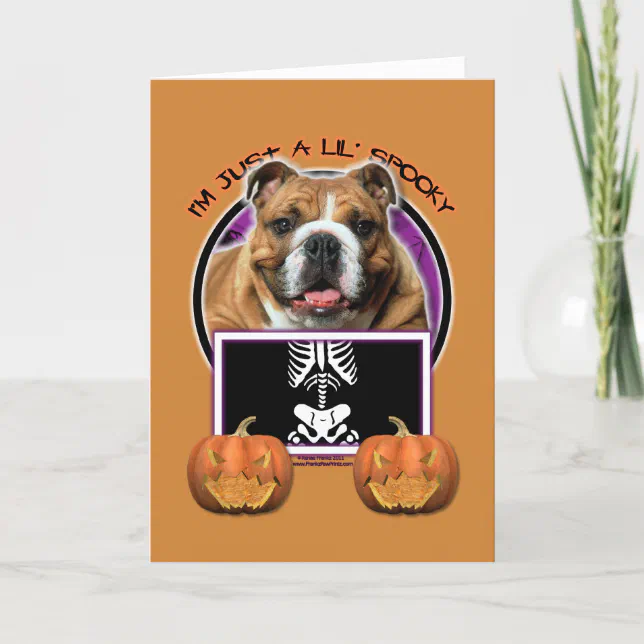 Halloween - Just a Lil Spooky - Bulldog Card | Zazzle