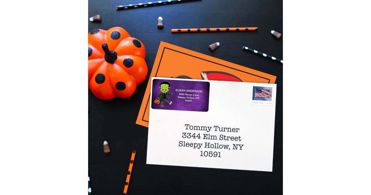 Halloween Kid’s Costume Party Frankenstein Label | Zazzle