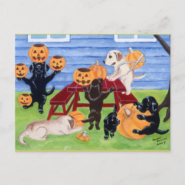 Halloween Labradors! Postcard | Zazzle