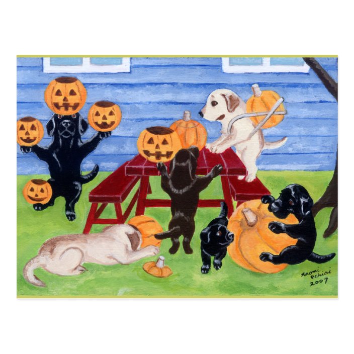 Halloween Labradors! Postcard | Zazzle.com