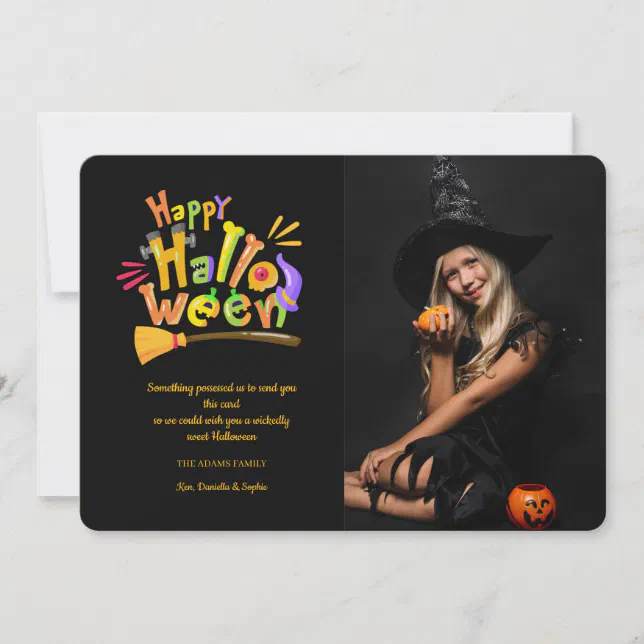 Halloween Letters Photo Card | Zazzle