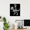 Halloween LGBT T Rex Dinosaur Skeleton Gay Pride Poster | Zazzle