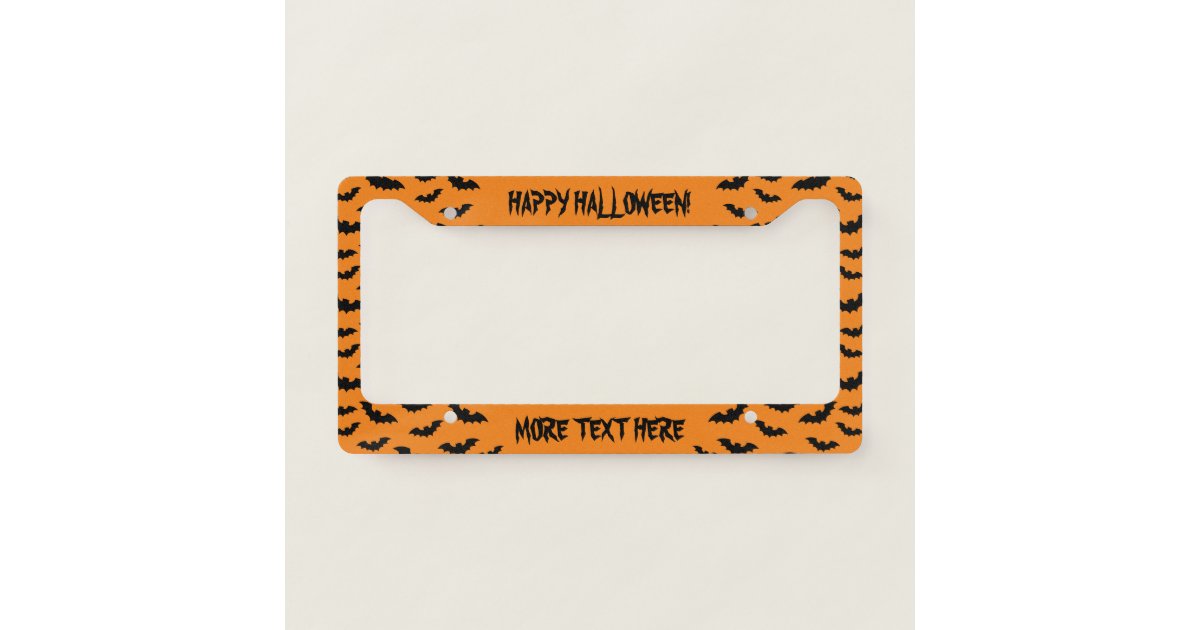 Halloween license plate frame with black bats | Zazzle