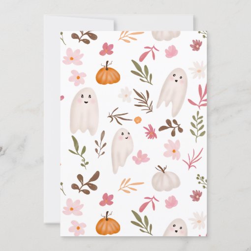 Halloween little boo Ghosts Cute baby shower Invitation | Zazzle