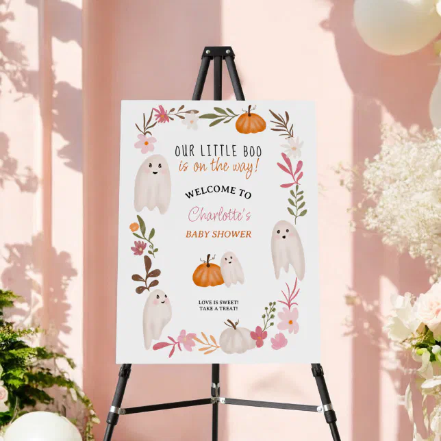 Halloween little boo Ghosts welcome baby shower Foam Board | Zazzle