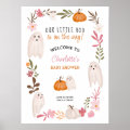 Halloween little boo Ghosts welcome baby shower Poster | Zazzle