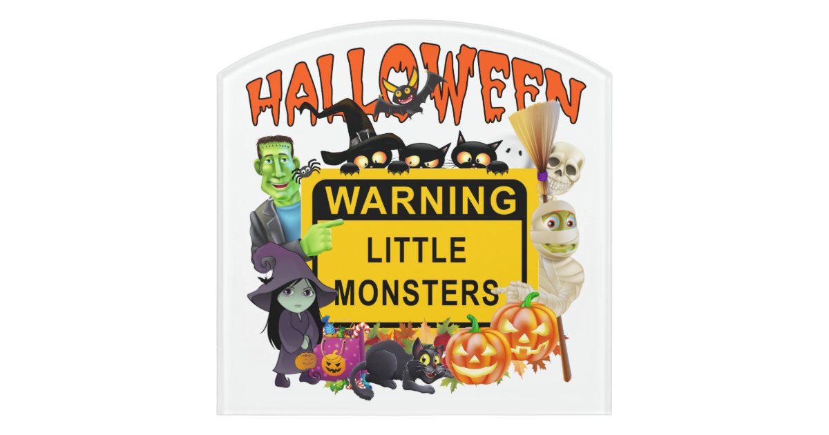 Halloween Little Monsters Door Sign | Zazzle
