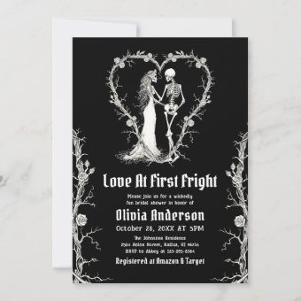 Halloween Love At First Fright Part Bridal Shower Invitation | Zazzle