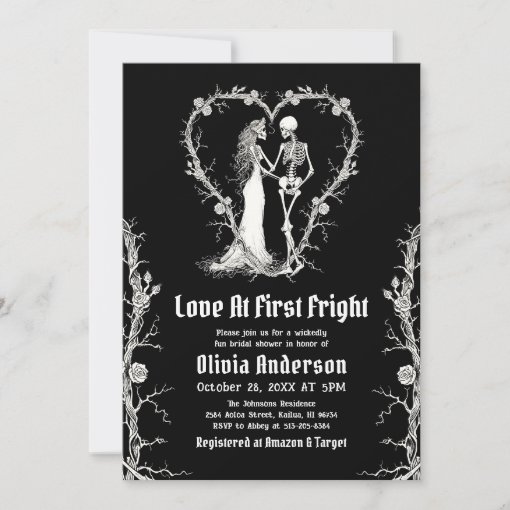 Halloween Love At First Fright Part Bridal Shower Invitation | Zazzle