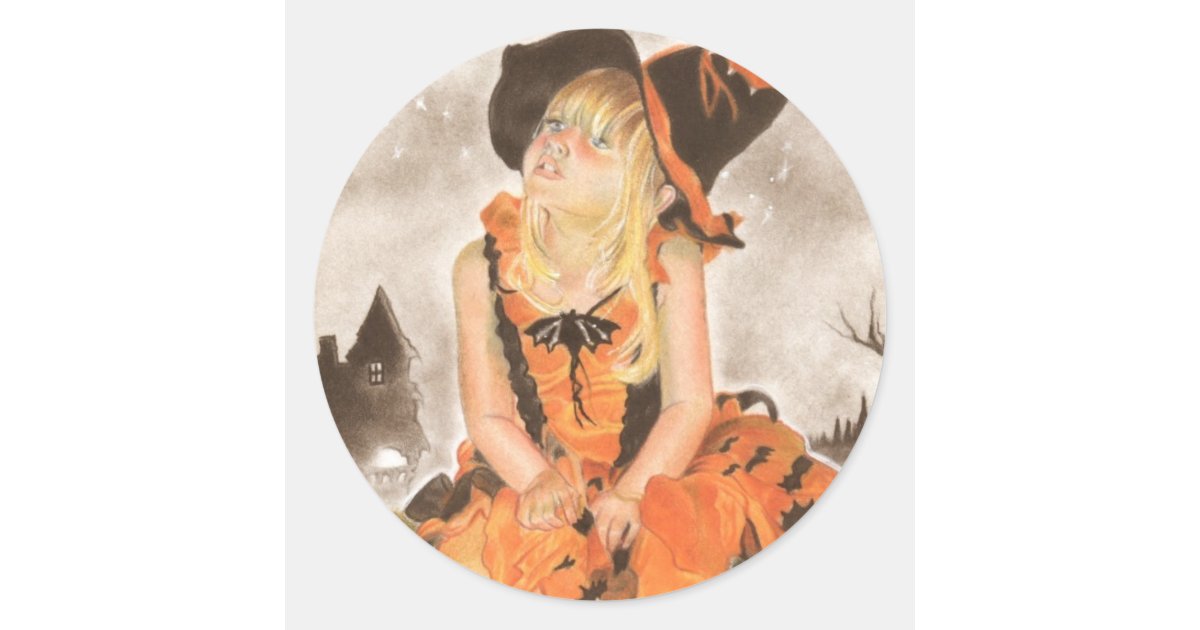 Halloween Magic Classic Round Sticker | Zazzle