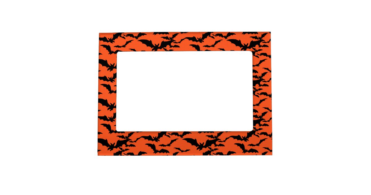 Halloween Magnet Picture Frame-Bats | Zazzle