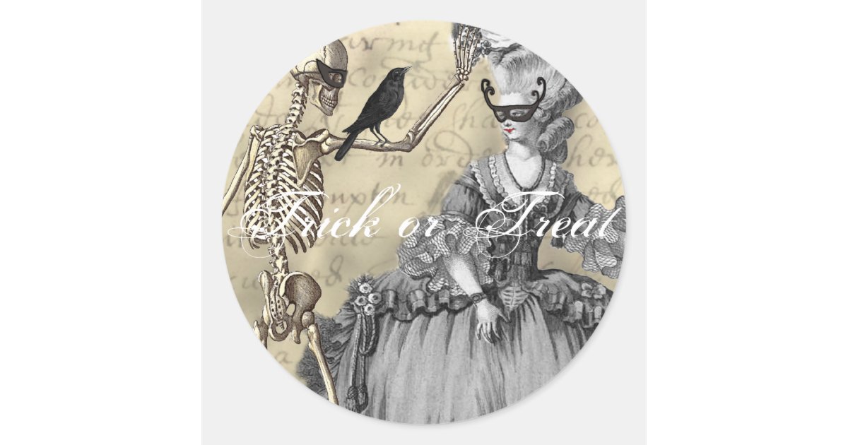 Halloween Masquerade Ball Classic Round Sticker | Zazzle