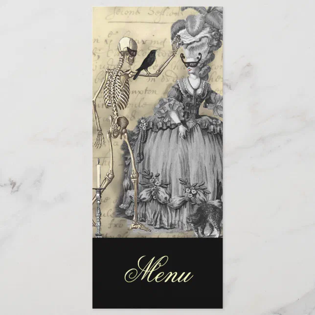 Halloween Masquerade Ball Menu | Zazzle