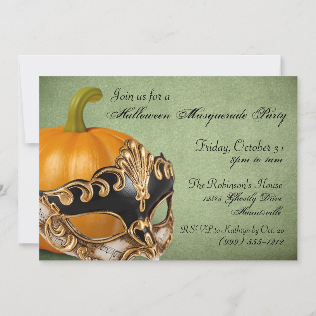 Halloween Masquerade Party Invitations | Zazzle