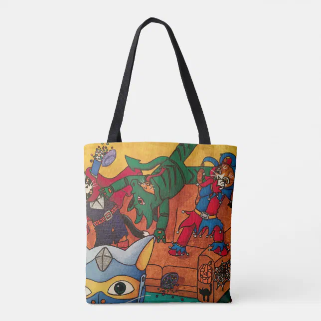 Halloween Medieval Knight Costume Cats Tote Bag | Zazzle