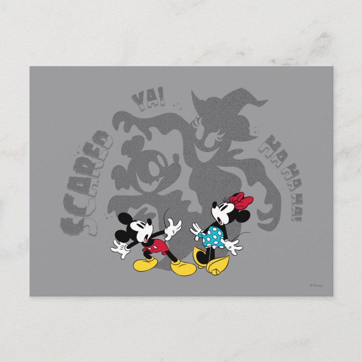 Halloween Mickey and Minnie - Scared Ya! Postcard | Zazzle