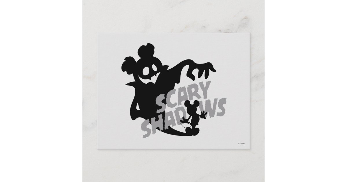 Halloween Mickey - Scary Shadows Postcard | Zazzle