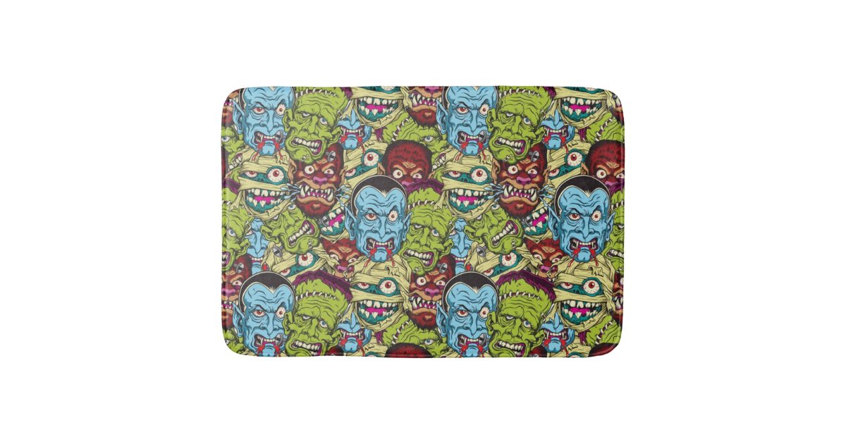 Halloween Monster Mash Bathroom Mat | Zazzle