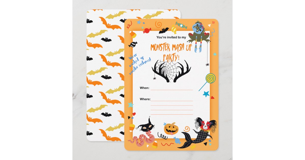 Halloween Monster Mash Up Party Invitations | Zazzle