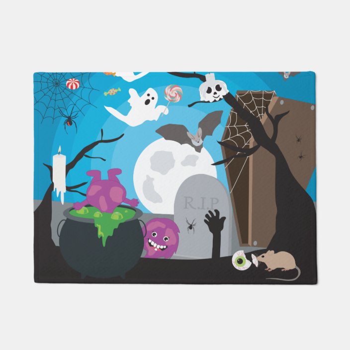 Halloween Monster Scene Doormat | Zazzle.com