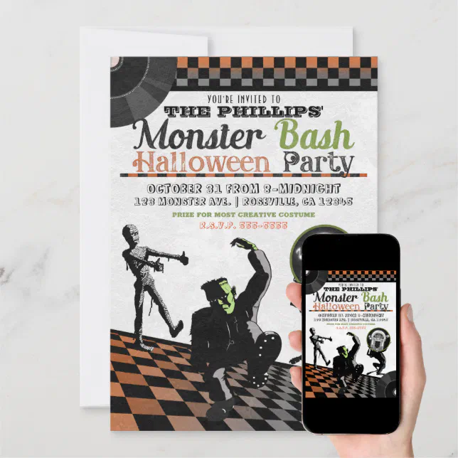 Halloween Monsters Monster Bash Costume Party Invitation | Zazzle