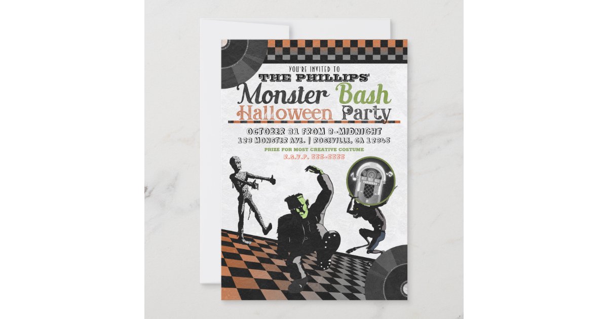 Halloween Monsters Monster Bash Costume Party Invitation | Zazzle