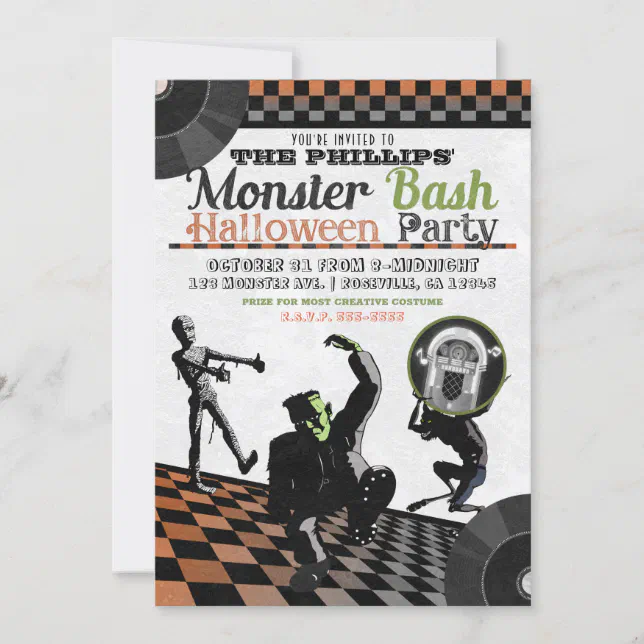 Halloween Monsters Monster Bash Costume Party Invitation | Zazzle